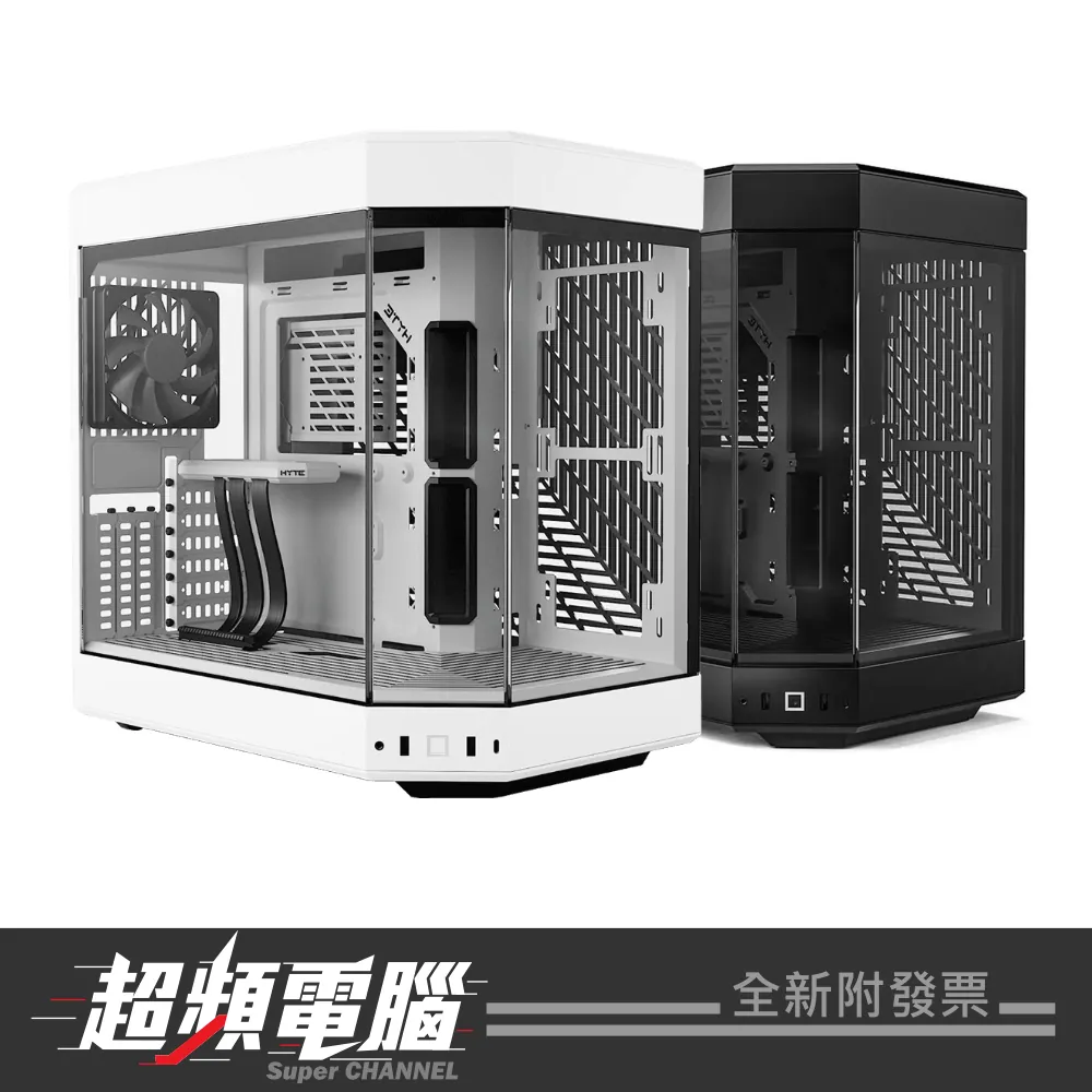 06H50003 HYTE Y60 玻璃透側機殼（雪白/靜謐黑） - Super Channel 超頻電腦